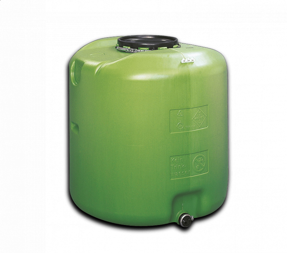 HDPE TANK NA DEŠŤOVOU VODU 1000 L ZELENÝ VÍKO DN 400 MM POZINKOVANÝ ...